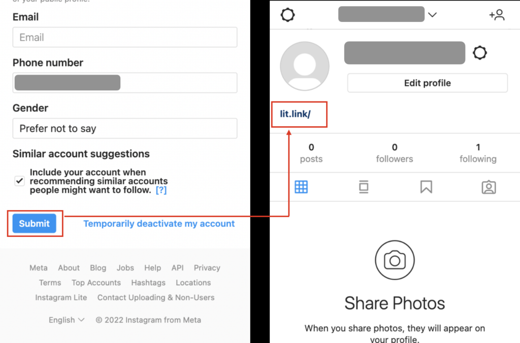 How to Paste your Lit.Link on Instagram